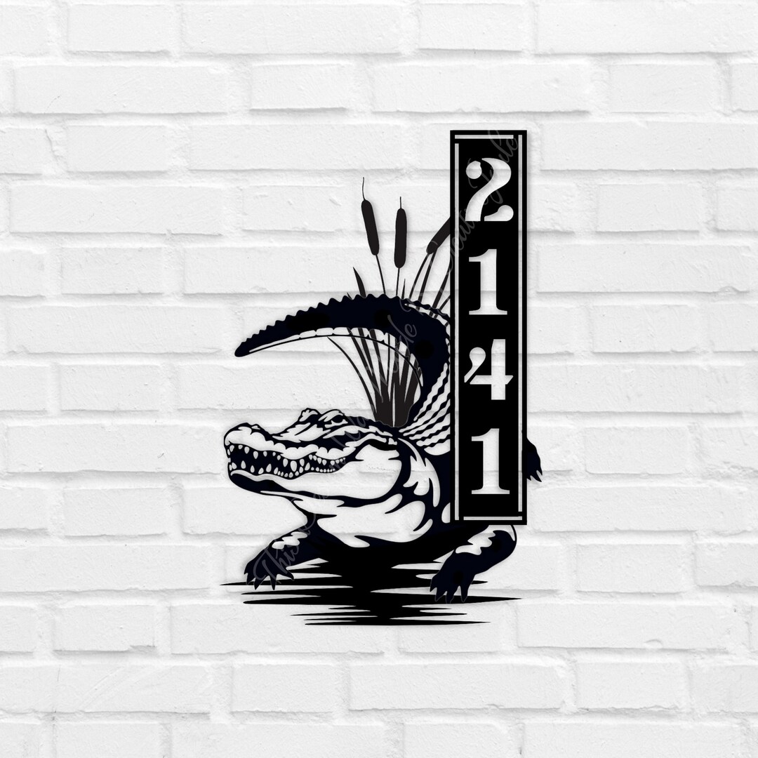 Customized/personalized Metal Wild Alligator Bull Swamp/marsh Scene ...