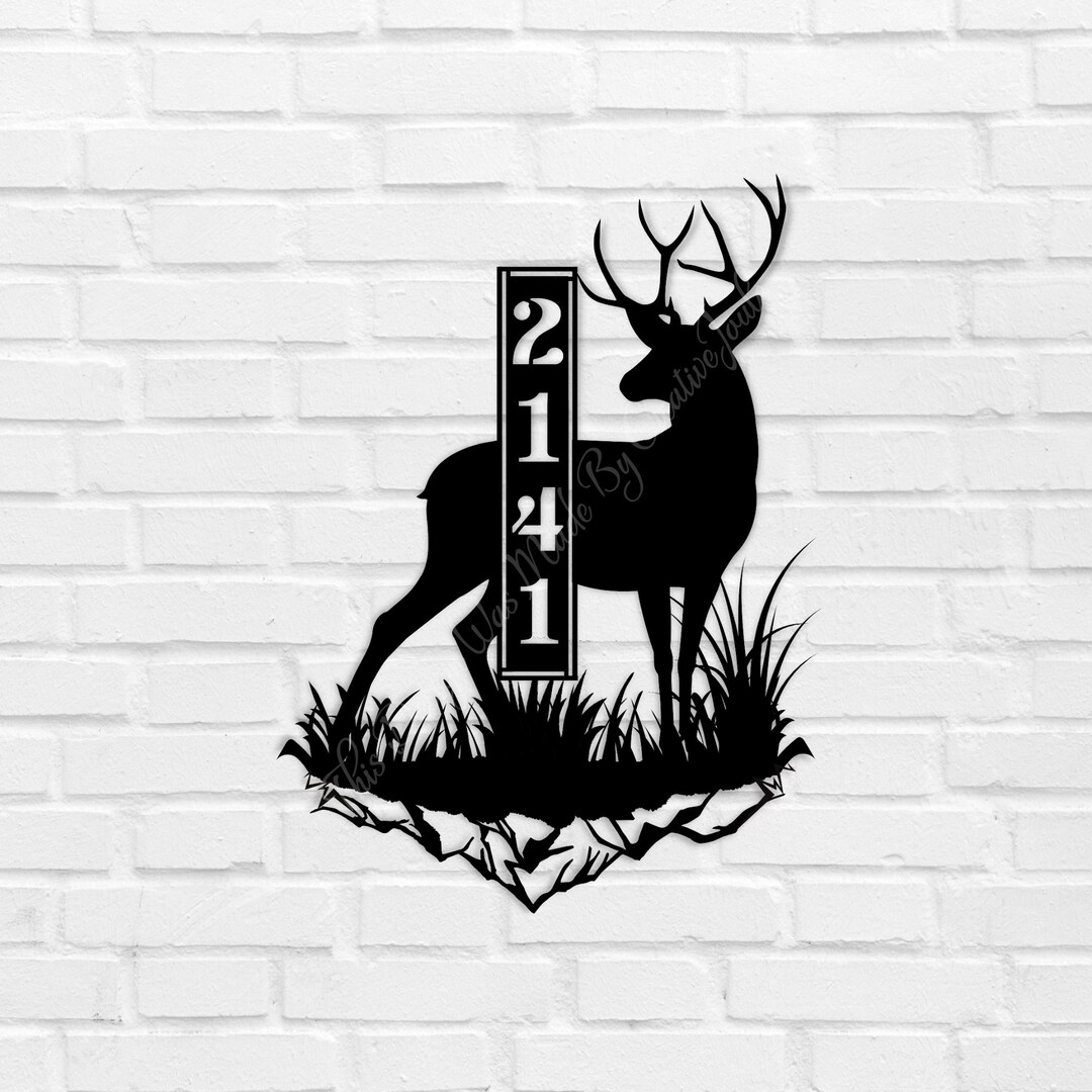 Customized/personalized Metal Whitetail Deer Buck Nature Scene Hunting ...