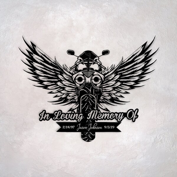 Motorcycle in Loving Memory Svg - Etsy