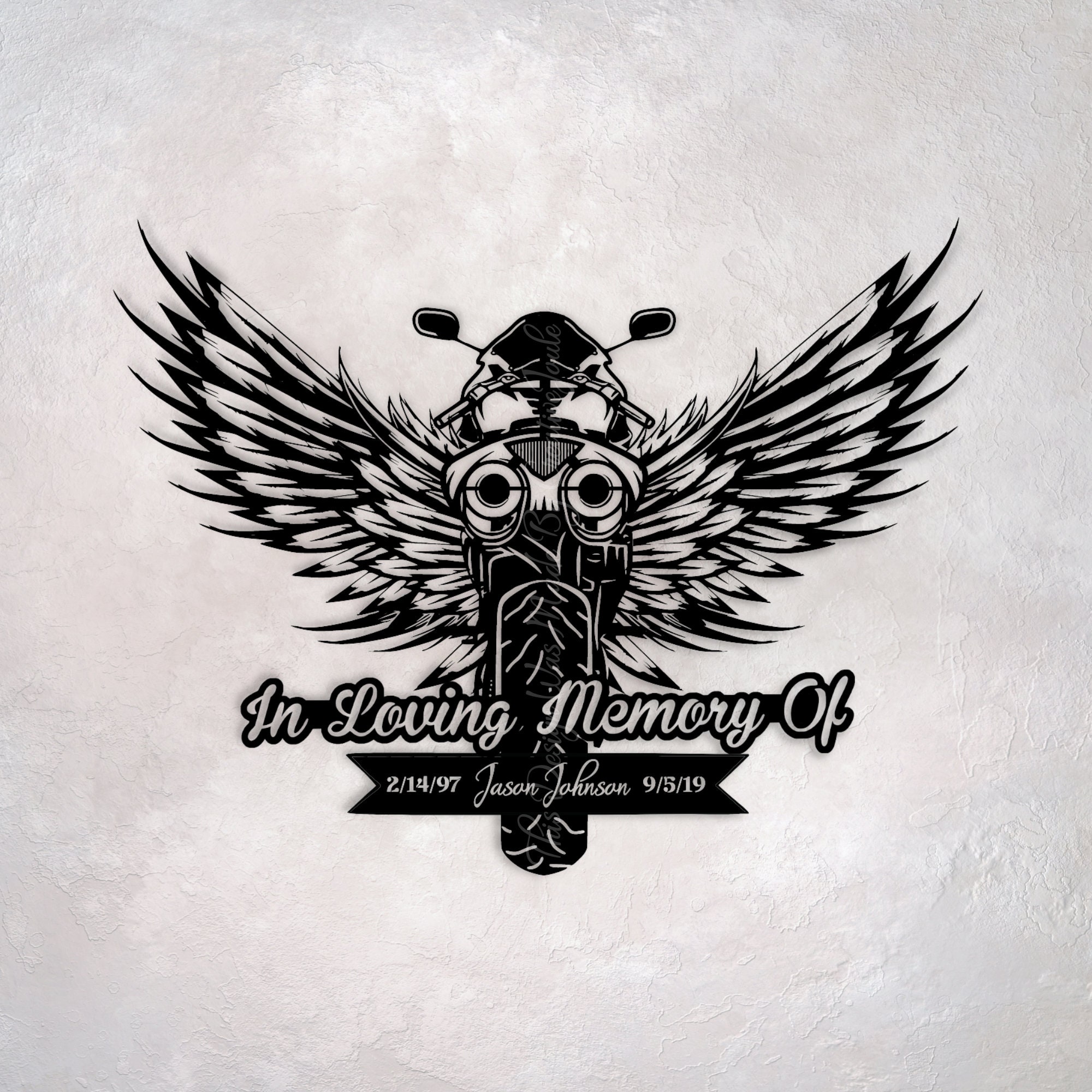 Customizable/personalized Metal Motorcycle With Angel Wings in Loving ...