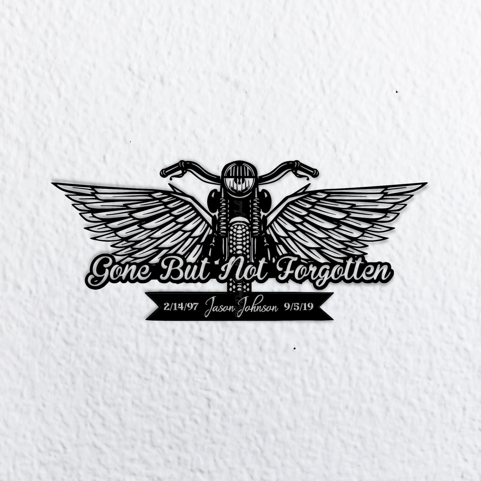 Customizable/personalized Metal Motorcycle With Angel Wings in Loving ...