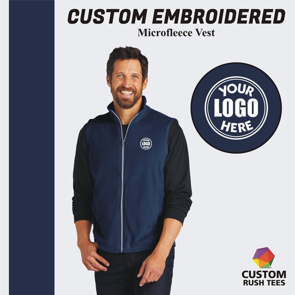 Custom Logo Fleece Vest - Etsy