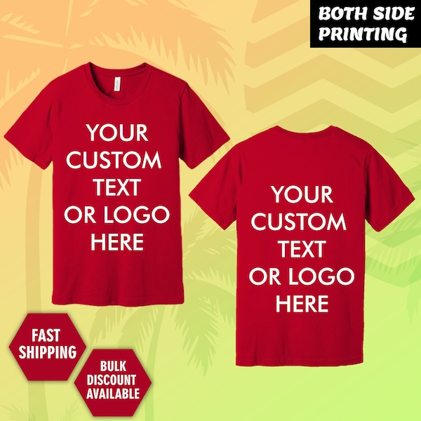 Custom T Shirt Front and Back - Etsy