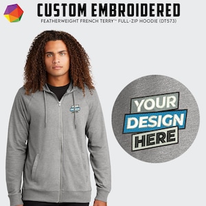 Custom Embroidered Zip up Hoodie Zipper Sweatshirt Hooded - Etsy