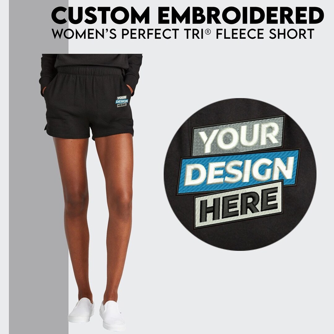 District® Custom Embroidered Short, Custom Fleece Short for Women ...