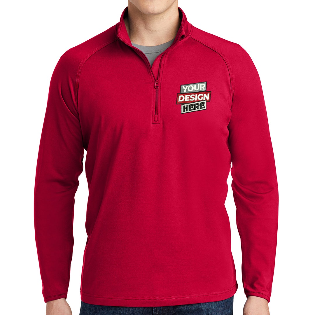 Custom Embroidered Quarter Zip Pullover: Business Logo, Poly/spandex - Etsy