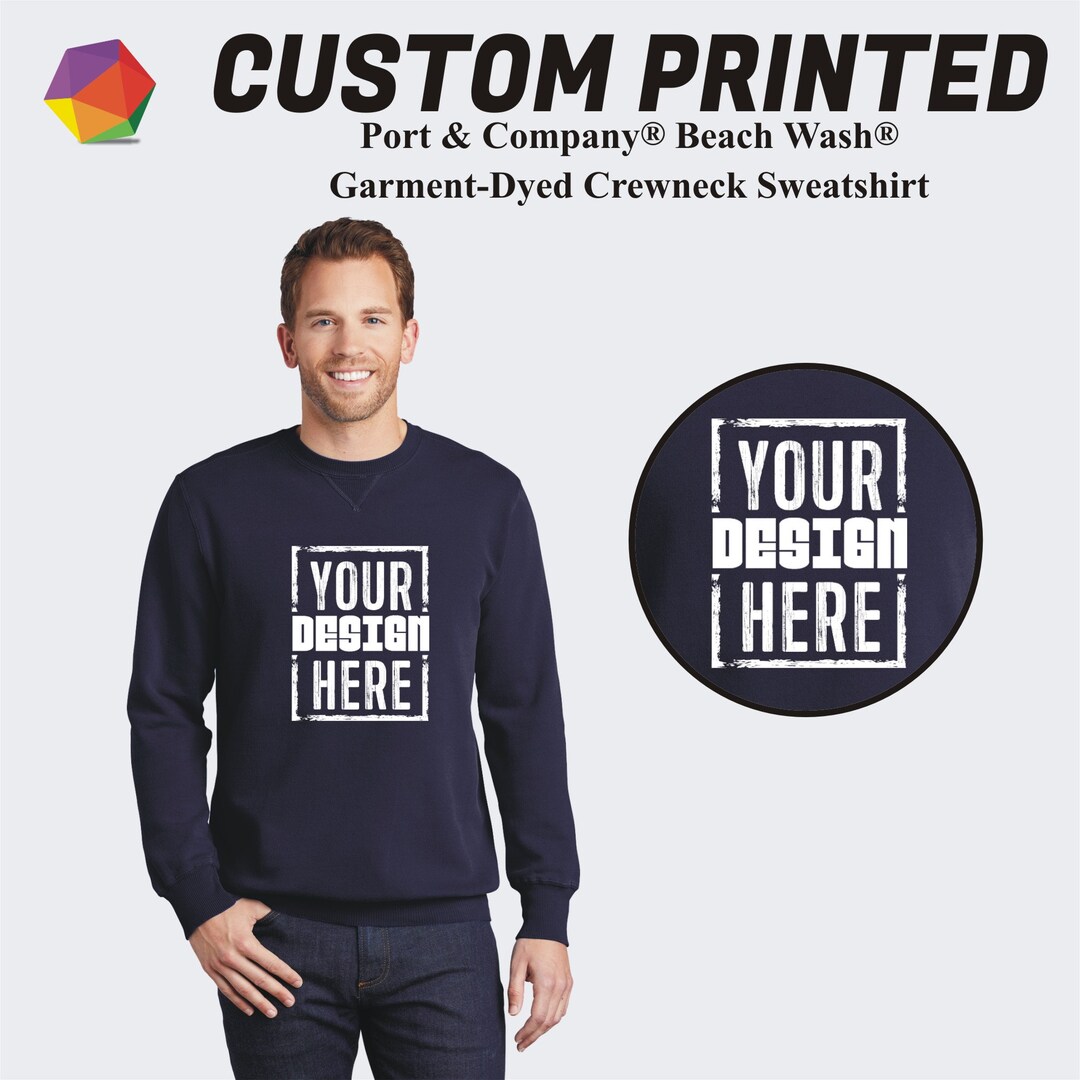 Custom Crewneck Sweatshirt, Custom Logo Pullover, Print on Demand ...