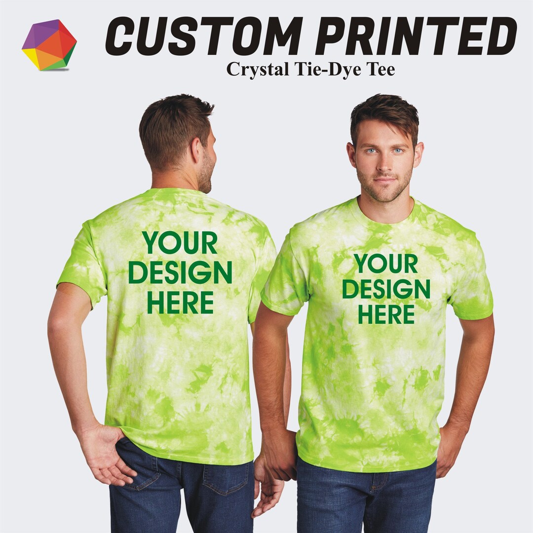 Custom Tie Dye Shirt, Crystal Tie Dye Tshirt, Custom Printed Tie Dye T ...
