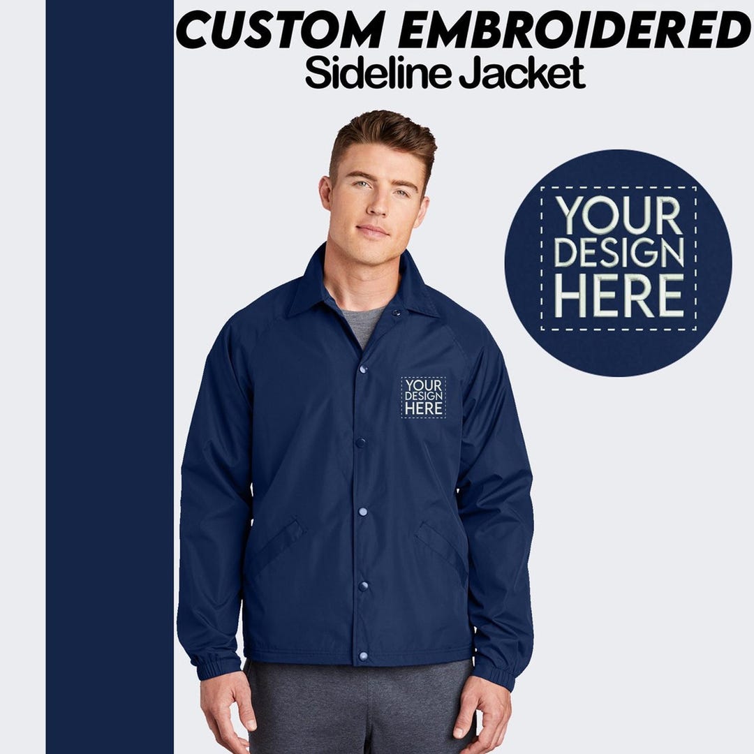 Custom Embroidered Rain Jacket: Monogrammed Logo, Fall Clothing - Etsy