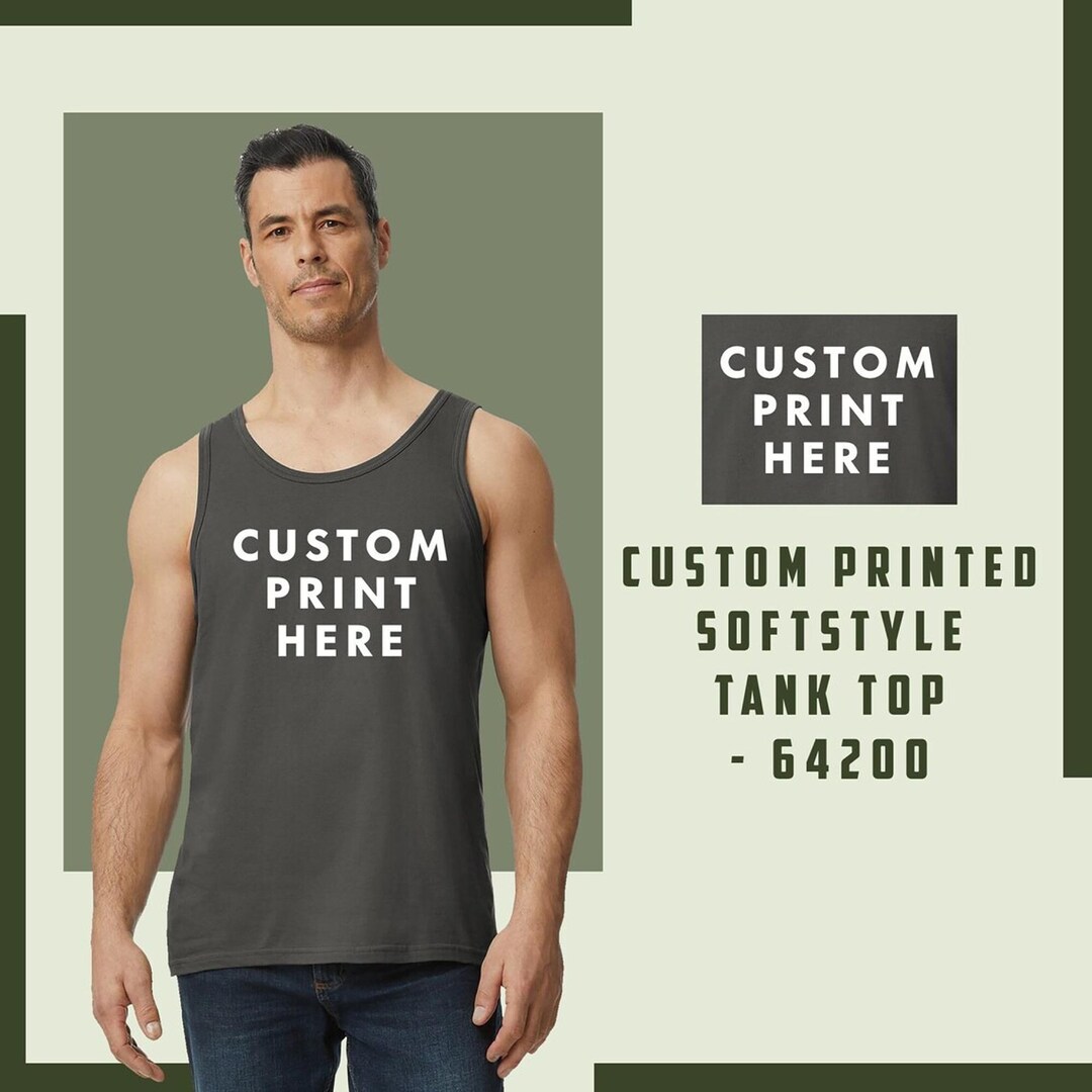 Personalized Tank Top, Custom Text Unisex Tank Top for Men, Printed ...
