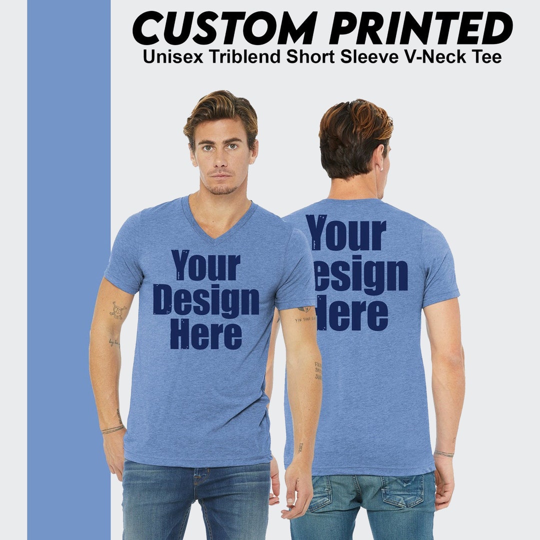 Custom T-shirt Front & Back Print on Demand Shirt Custom Bella Canvas V ...