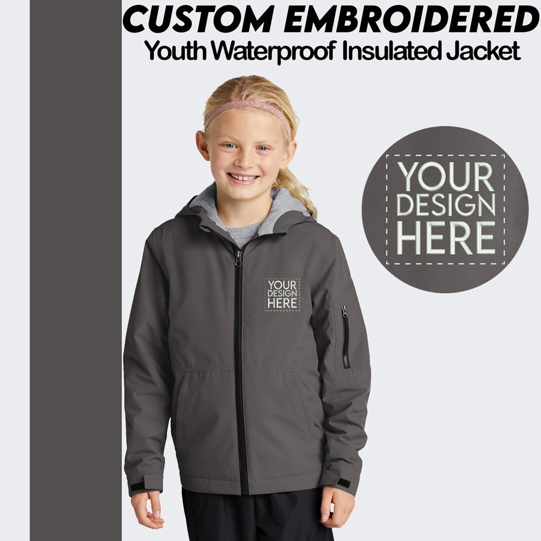 Monogram Youth Jacket, Custom Embroidered Jacket, Monogram Rain Jacket ...