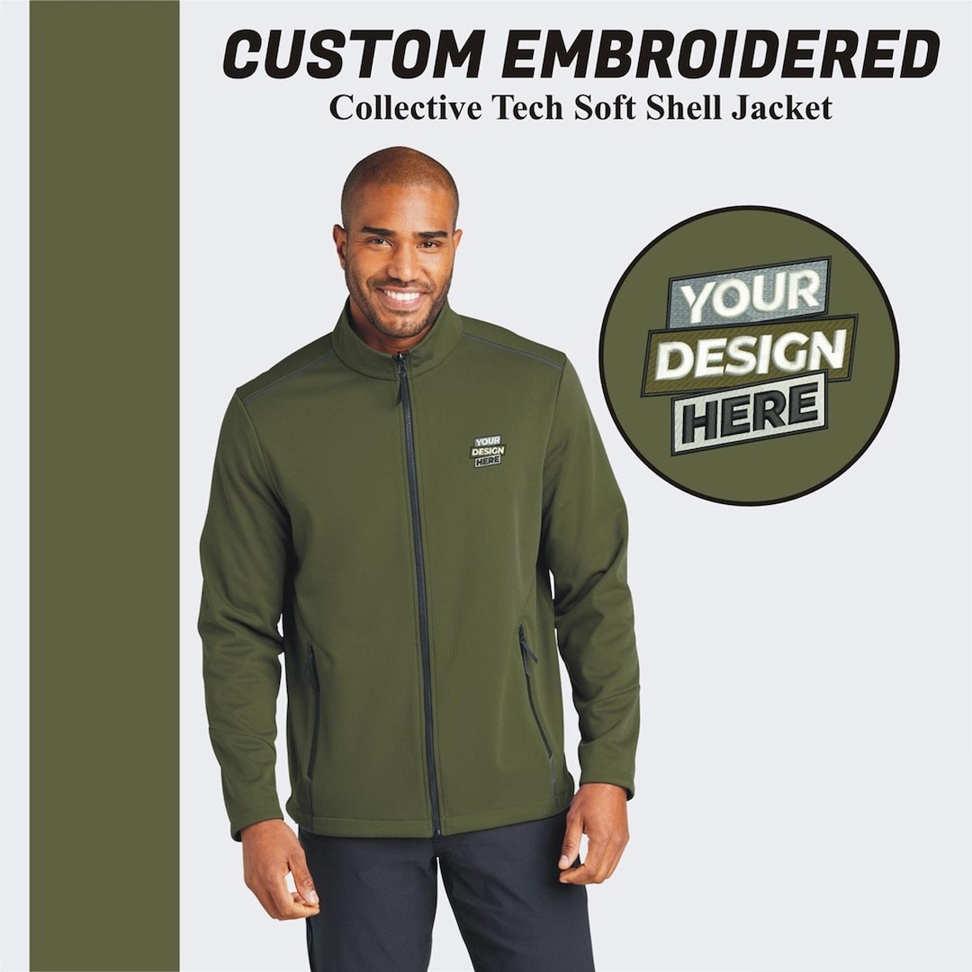Custom Embroidered Soft Shell Jacket: Water-resistant Zip-up - Etsy