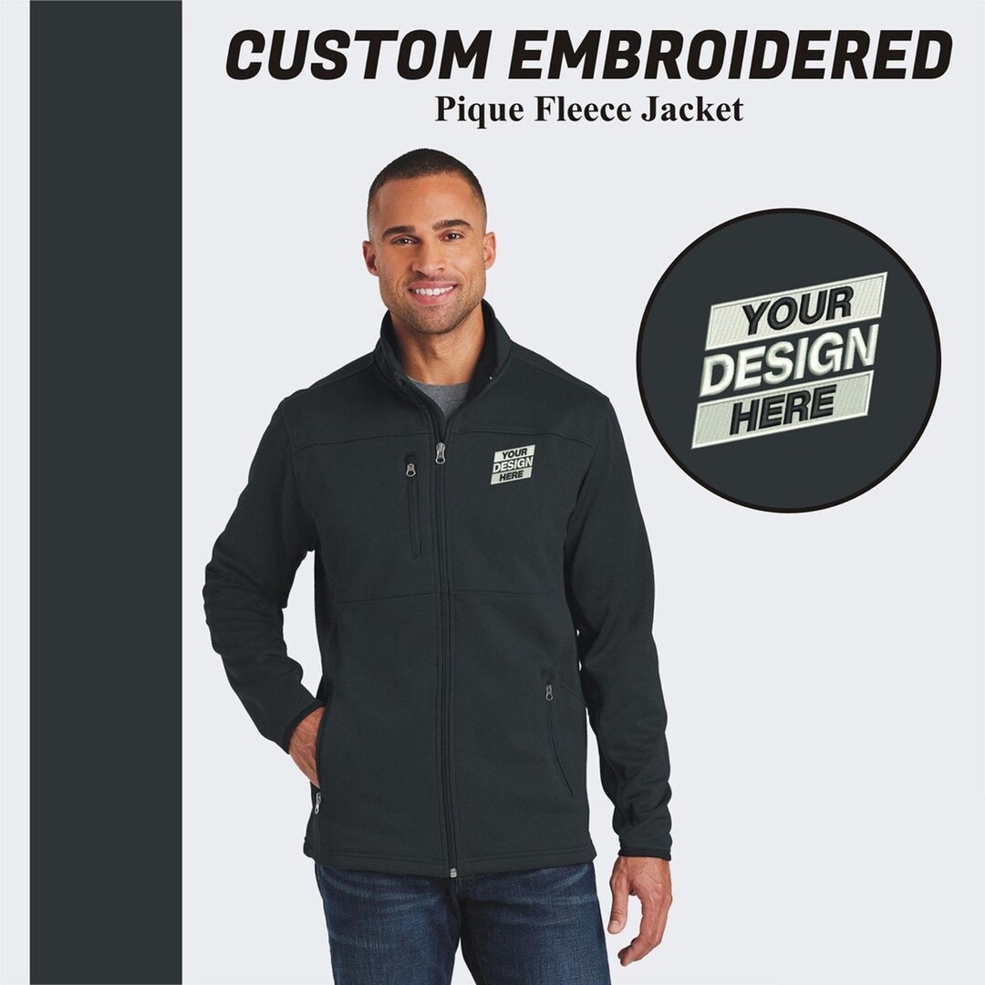 Port Authority® Custom Embroidered Pique Fleece Jacket | Design Your ...