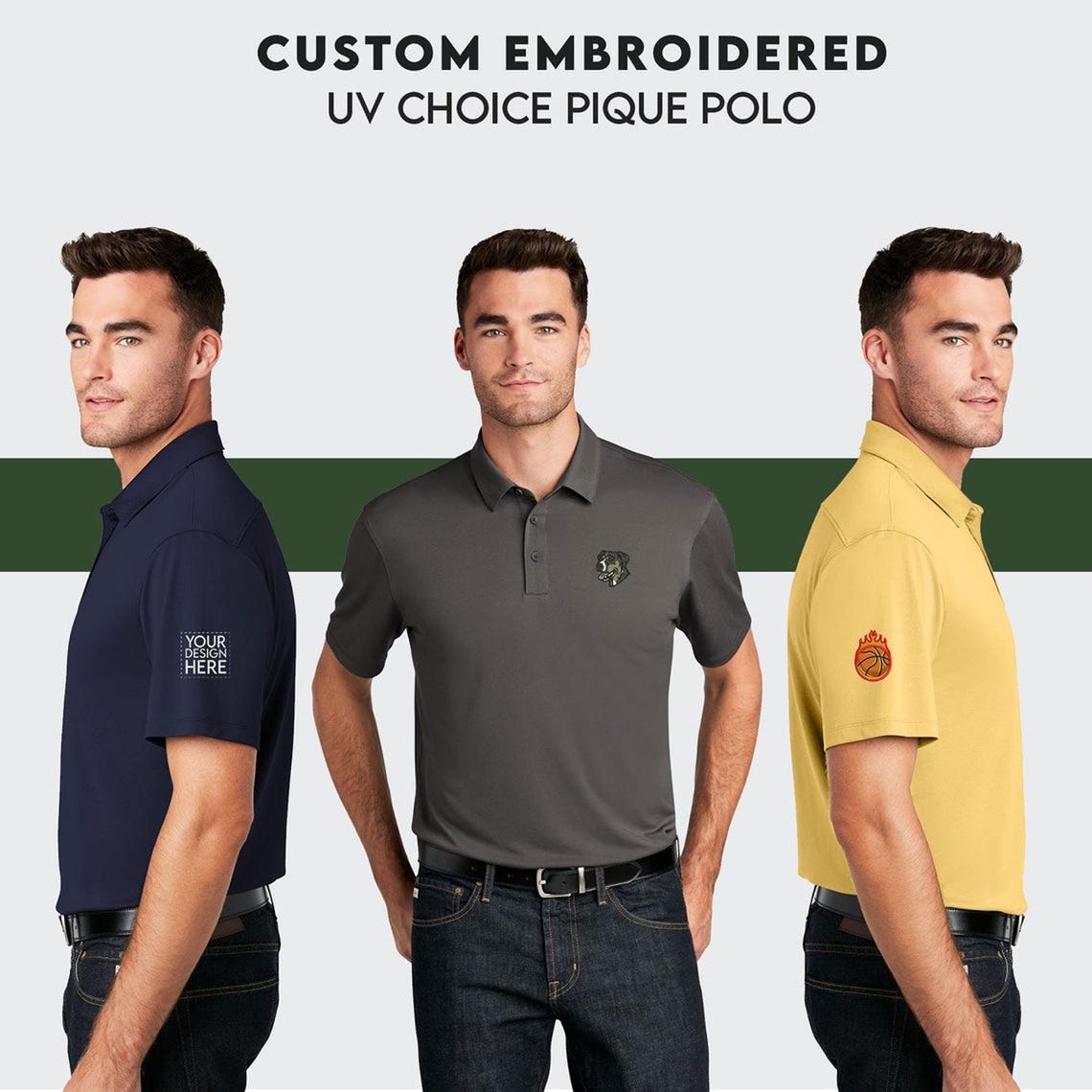 Custom Embroidered Logo Polo Shirt: Moisture Wicking, Snag-resistant - Etsy