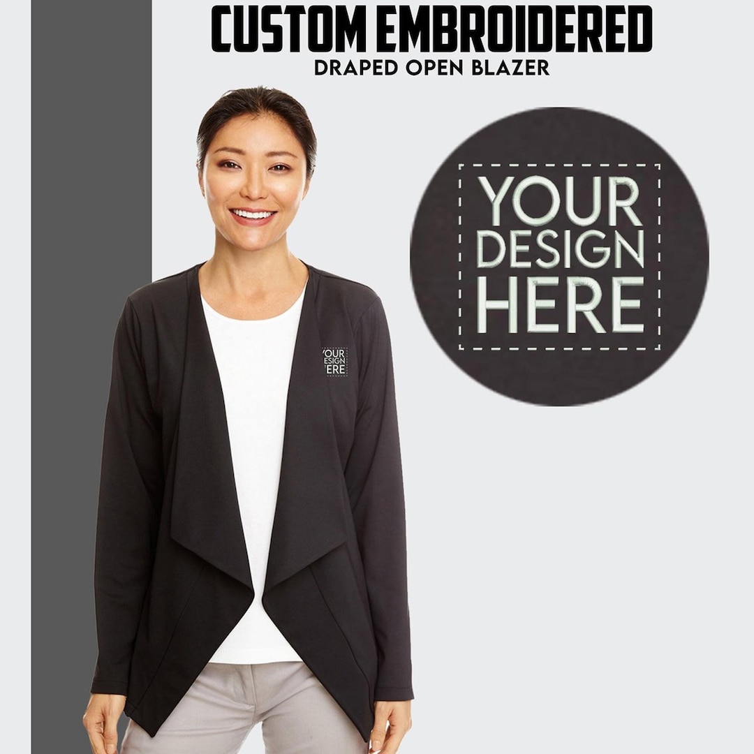 Custom Embroidered Blazer Custom Draped Open Blazer for Women Custom ...