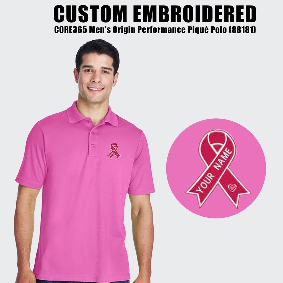Custom Embroidered Cancer Survivor Polo Shirt: Personalized Name - Etsy
