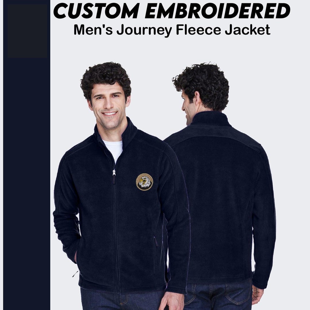 Men's Custom Embroidered Fleece Jacket: Business Logo Winter Coat - Etsy