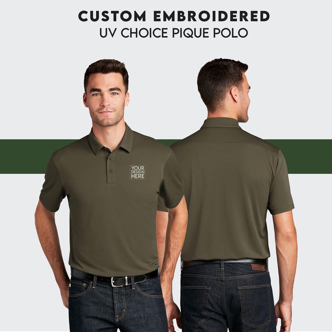 Custom Embroidered Logo Polo Shirt: Moisture Wicking, Snag-resistant - Etsy