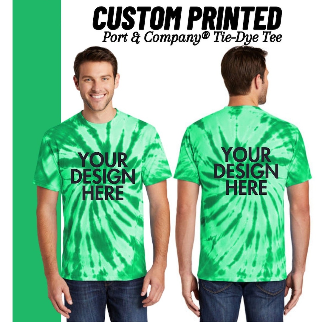 Custom Tie Dye T-shirt: Rainbow Design, Front & Back Printing - Etsy