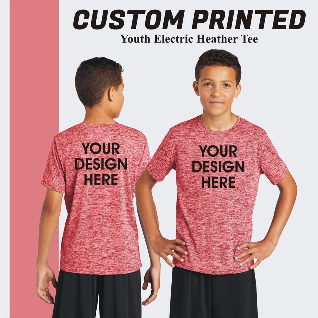Custom Sport-tek Youth Dri-fit Electric Heather Tee: Personalized Team ...