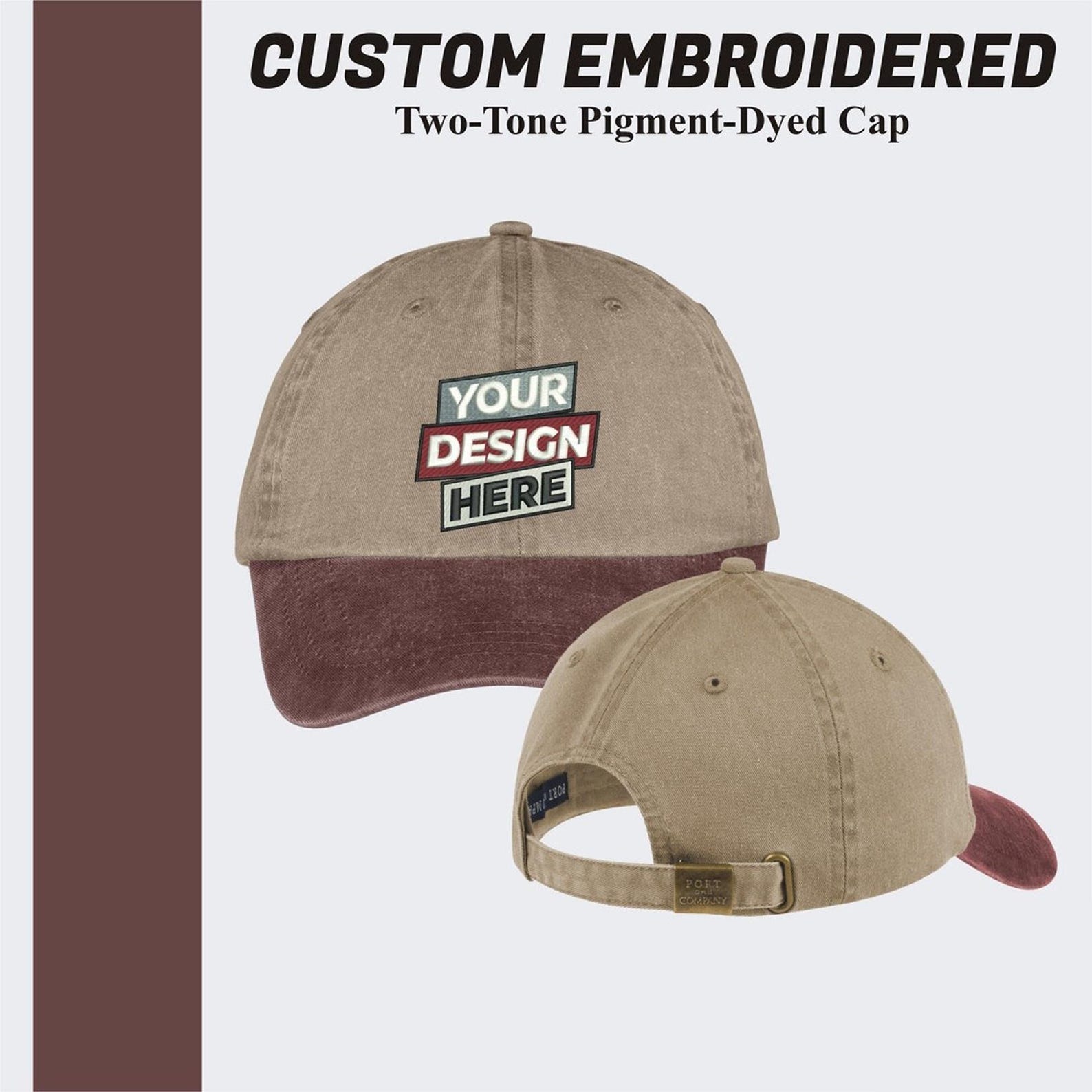 Custom Embroidered Two-tone Cap: Low Profile Dyed Cotton Dad Hat - Etsy