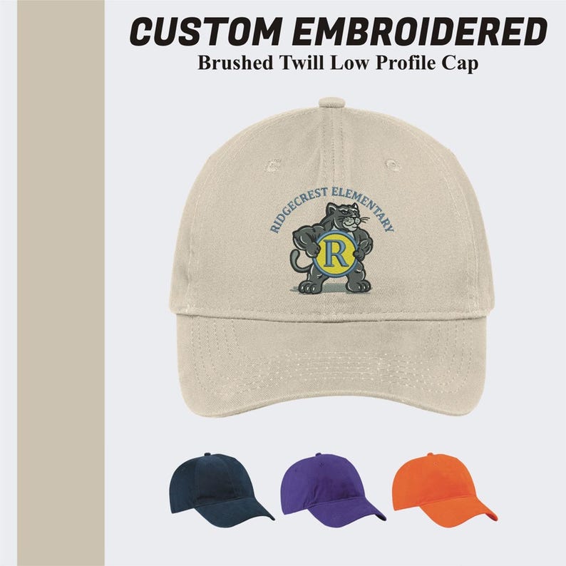 Custom Embroidered Low Profile Hat: Personalized Brushed Twill Cap - Etsy