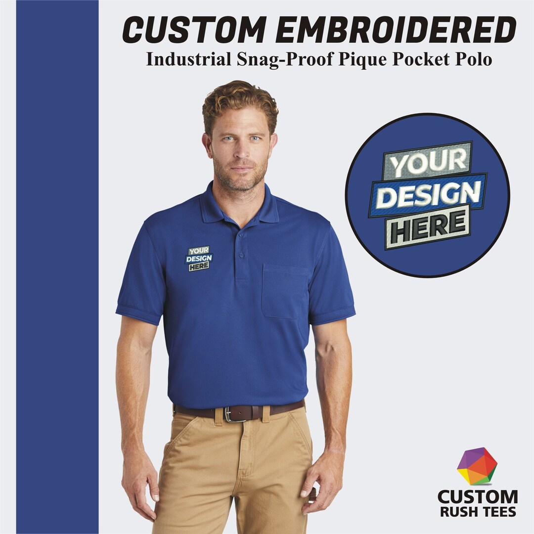 Custom Embroidered Pocket Polo, Classic Polo, Custom Shirt ...