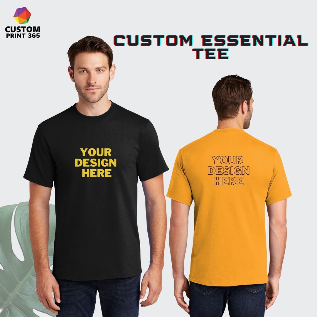 Custom Printed Tee, Graphic Tee Shirt, Personalized Your Logo Design ...