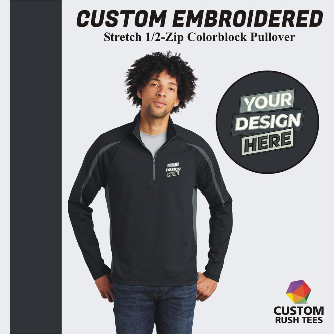 Custom Embroidered 1/4 Zip Custom Sports Zip-up Sweatshirt - Etsy