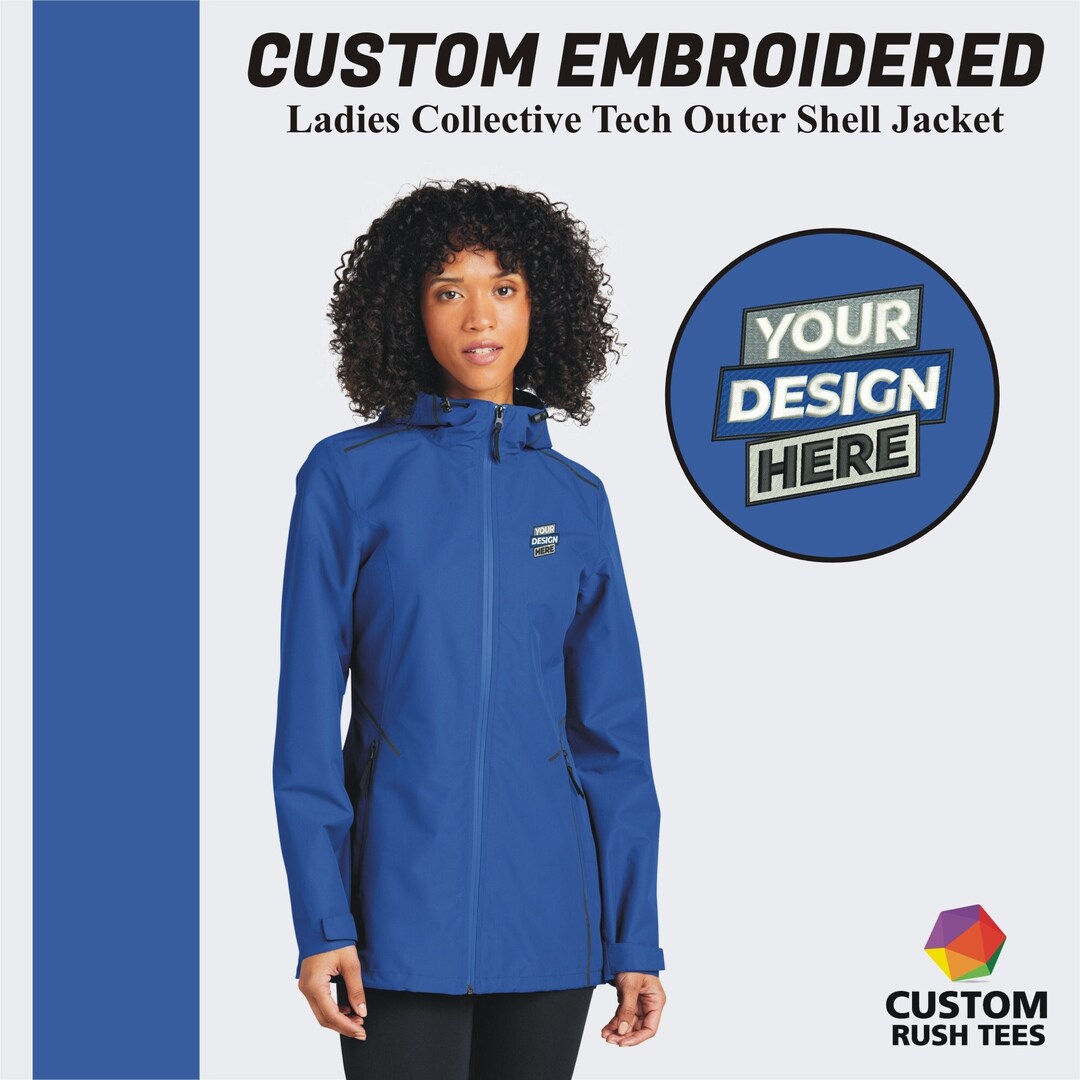 Monogrammed Rain Jacket for Women Custom Embroidered Ladies Full Zip ...