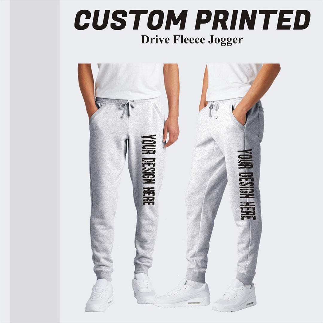 Sport-tek® Custom Fleece Jogger, Fitted Jogger, Print on Demand Jogger ...