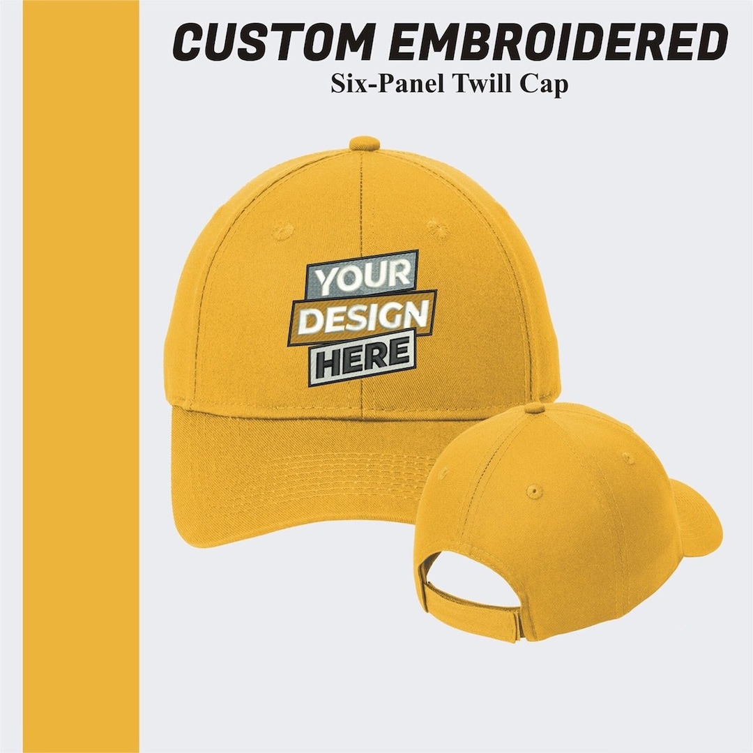 Custom Embroidered Cap, Custom Hat, Six-panel Twill Cap, Custom Made ...