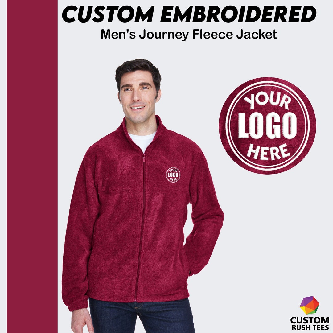 Custom Embroidered Fleece Jacket, Custom Men's Logo Full Zip up Jacket ...
