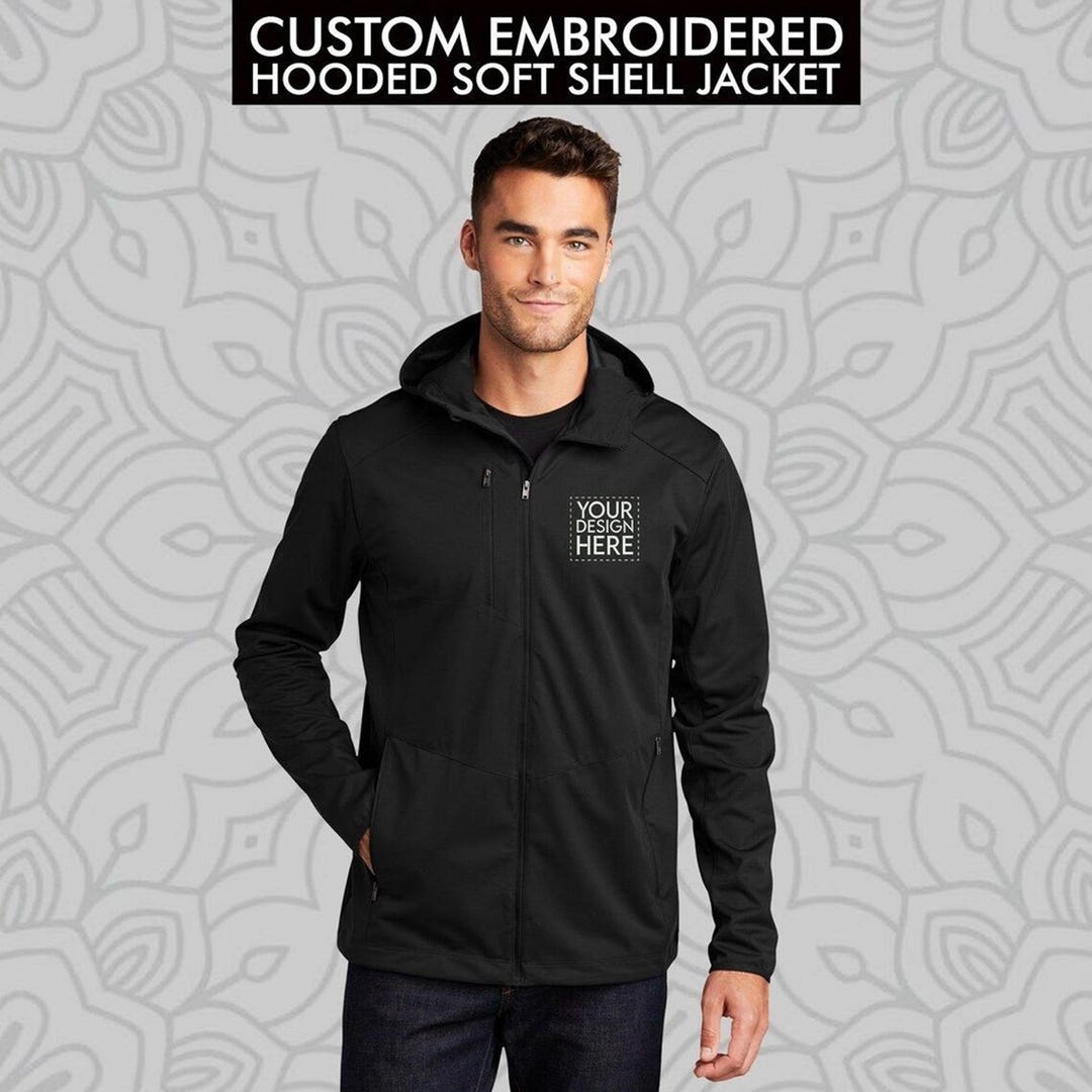 Custom Embroidered Active Hooded Soft Shell Jacket|personalized Your ...