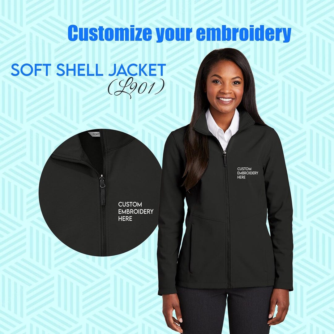 Custom Embroidered Softshell Ladies Jacket|personalized Embroidery on ...