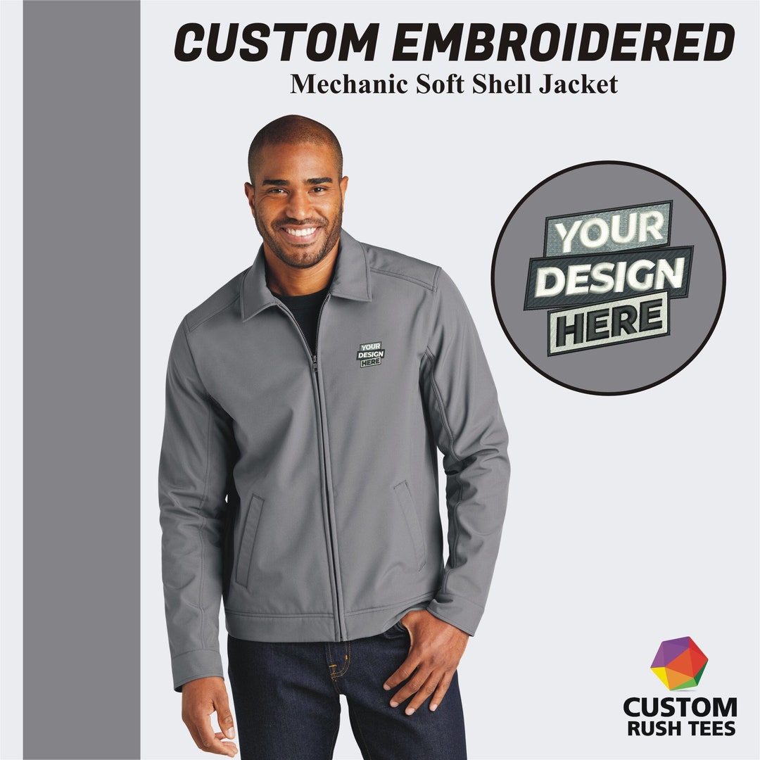 Port Authority® Mechanic Soft Shell Jacket Custom Embroidered Jacket ...