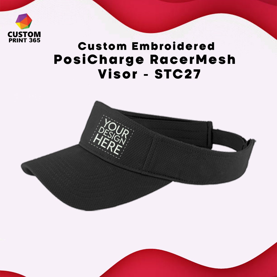 Sport-tek® Custom Embroidered Visor, Personalized Embroidery Logo, Sun ...
