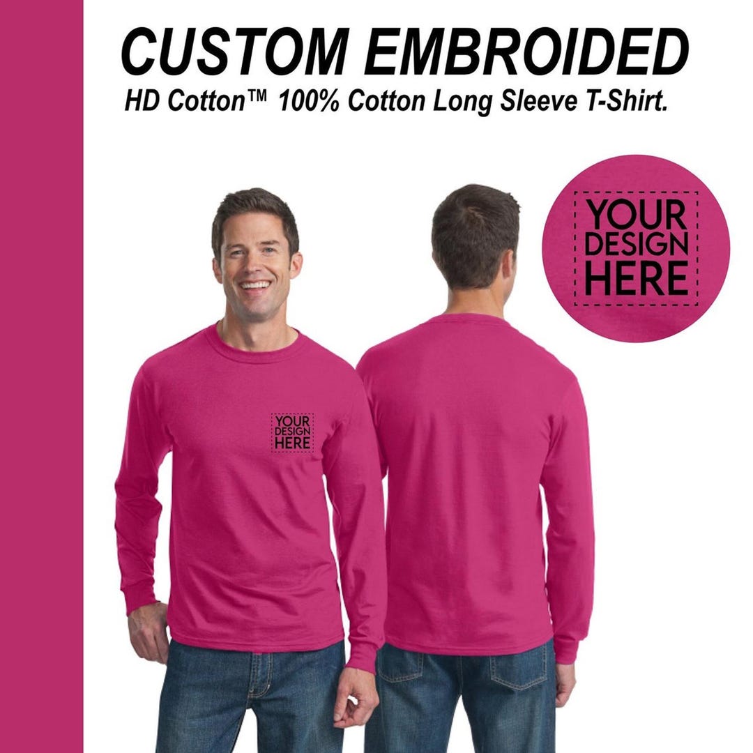 Custom Long Sleeve T Shirt - Personalized Full Sleeves T-shirt - Unisex ...