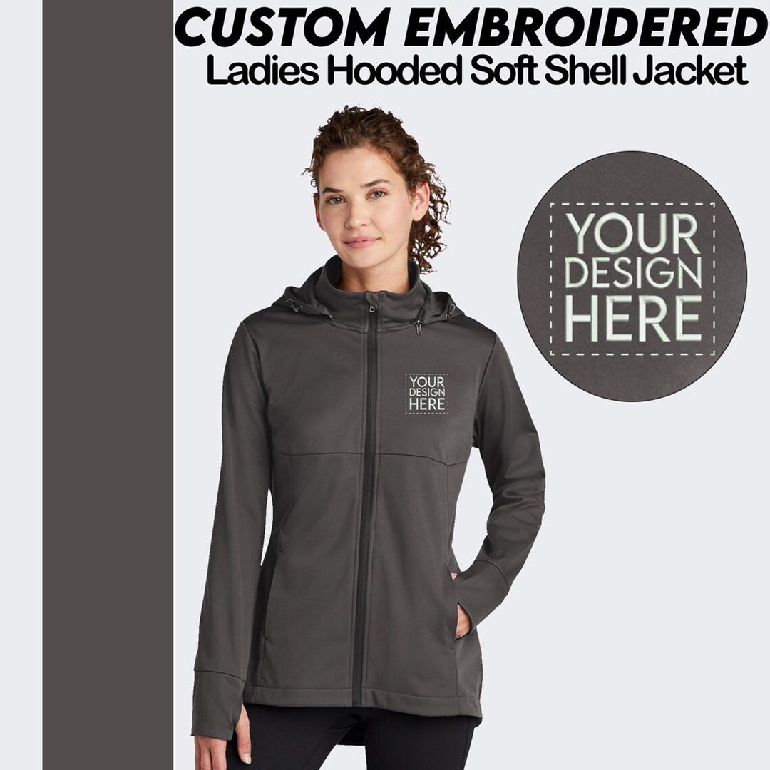 Custom Embroidered Soft Shell Jacket: Sport-tek Women's Windbreaker - Etsy