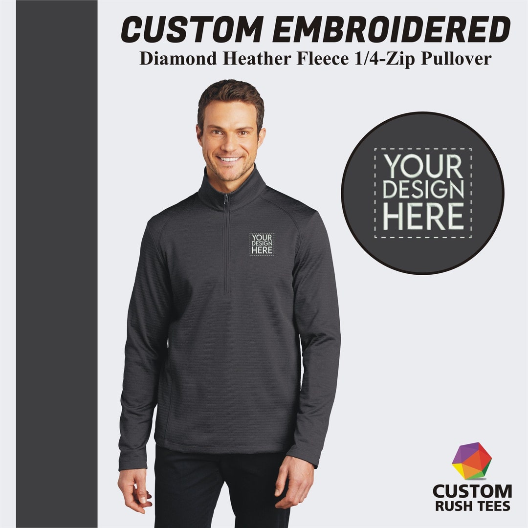 Port Authority® 1/4 Zip Cadet Collar Pullover, Embroidered Sweatshirt ...