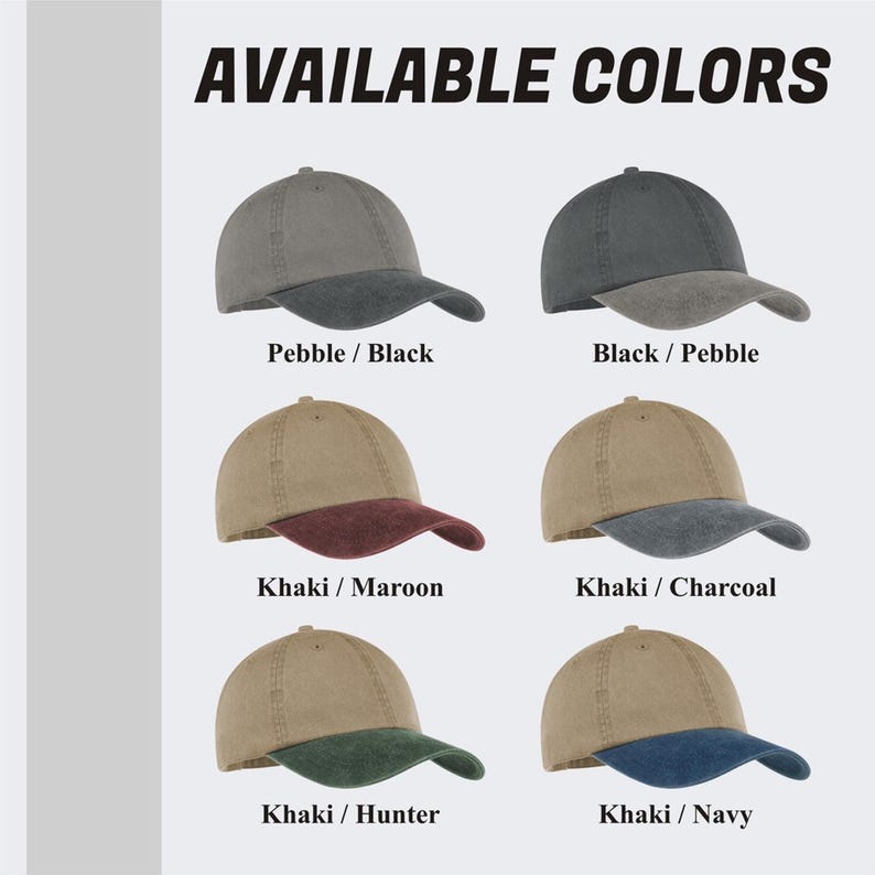 Custom Embroidered Two-tone Cap: Low Profile Dyed Cotton Dad Hat - Etsy