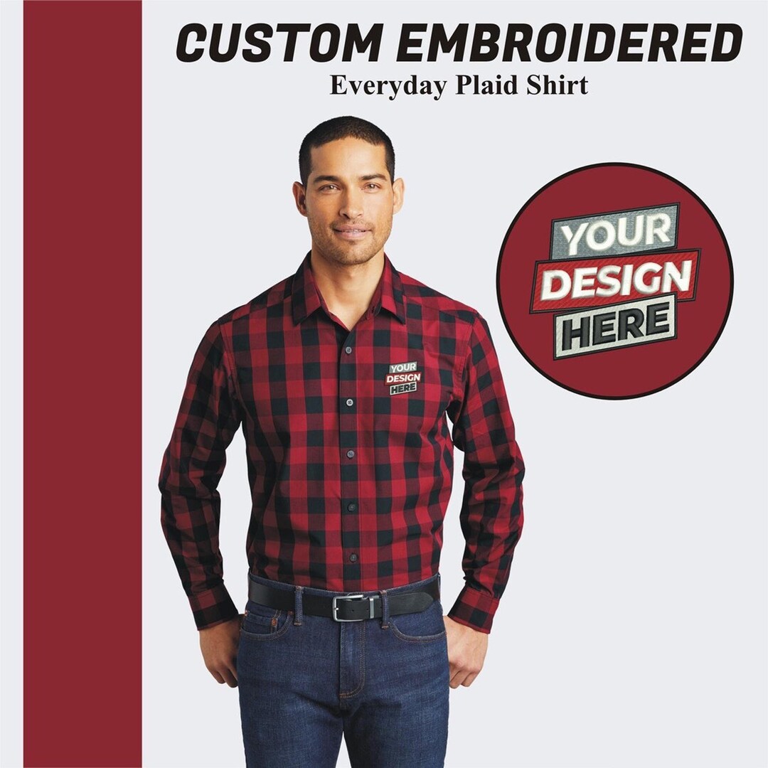Custom Button Down Shirt Personalized Logo Shirt Custom Embroidered ...