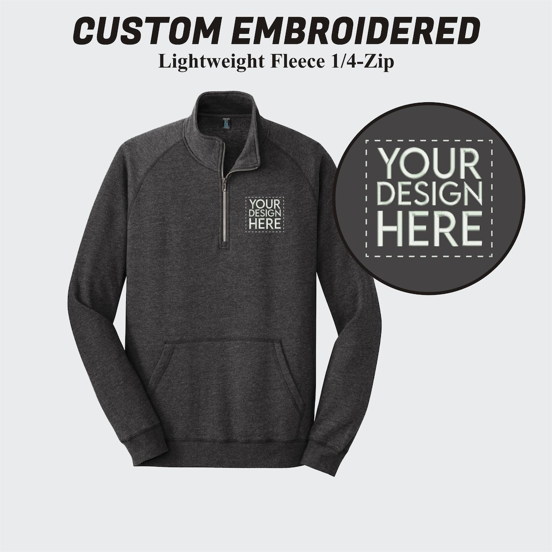 Custom Embroidered Fleece 1/4-zip Pullover: Personalized Logo - Etsy