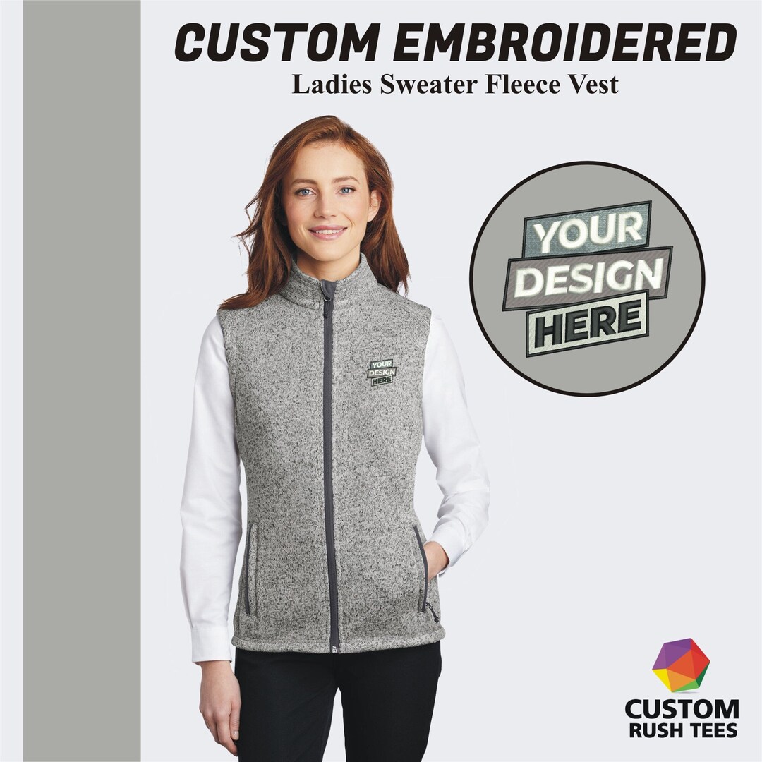 Port Authority ® Custom Embroidered Vest Custom Women Sweater Fleece ...