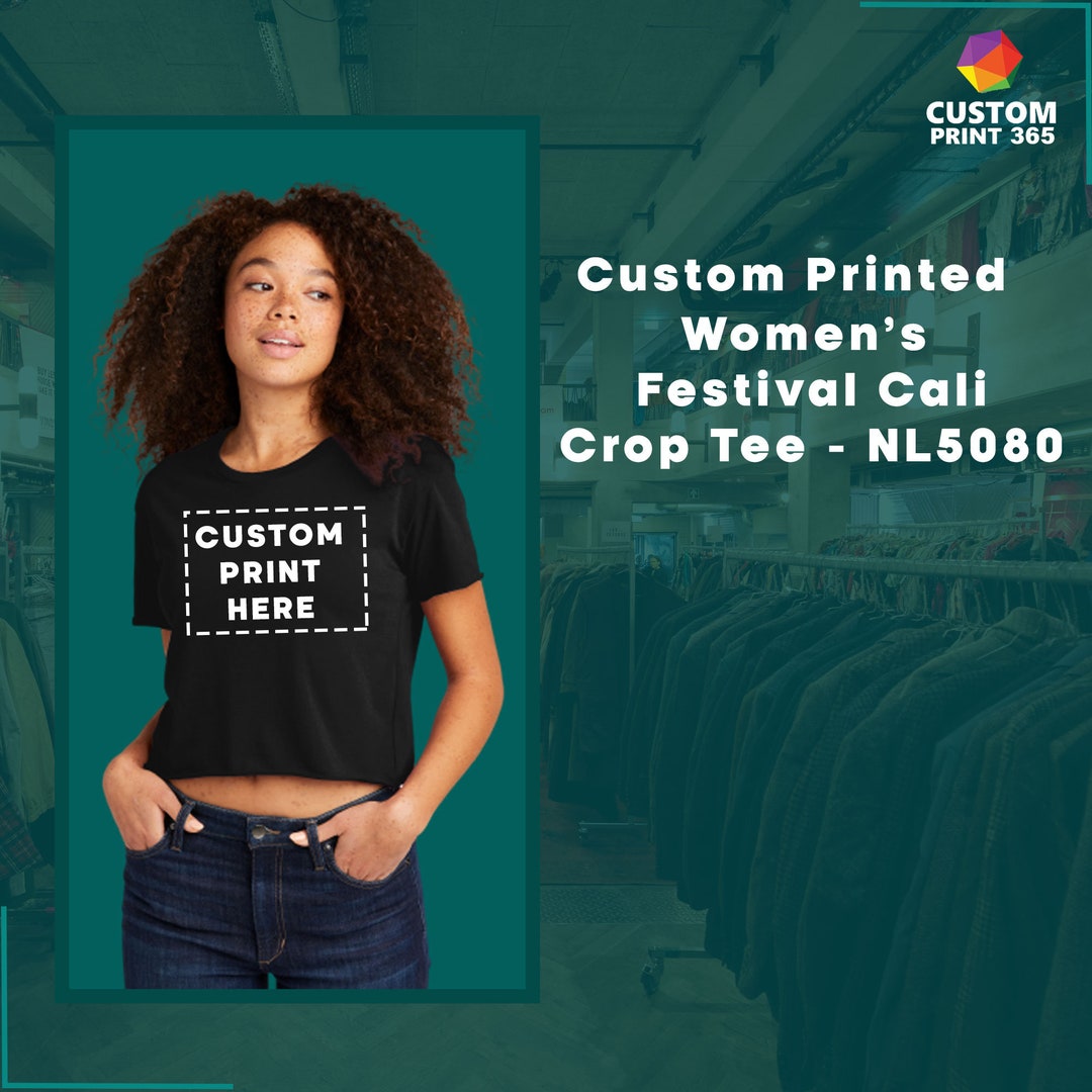 Custom Crop T-shirt Customize Design Cali Crop Tee Personalized Text T ...