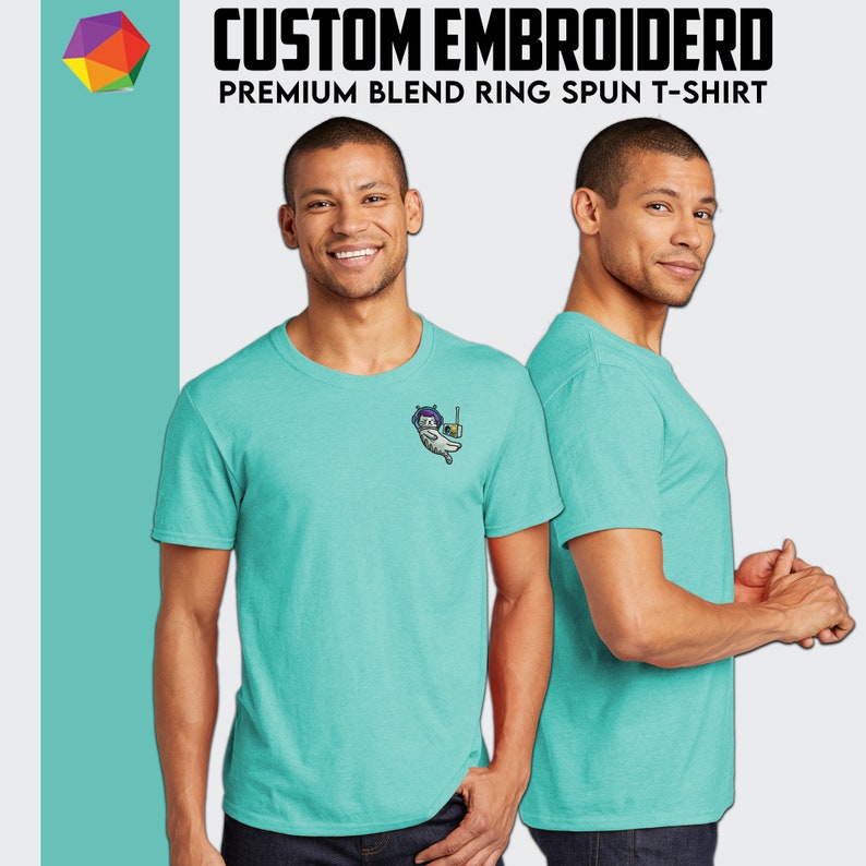 Custom Embroidered T-shirt, Personalized Logo, Blend - Etsy