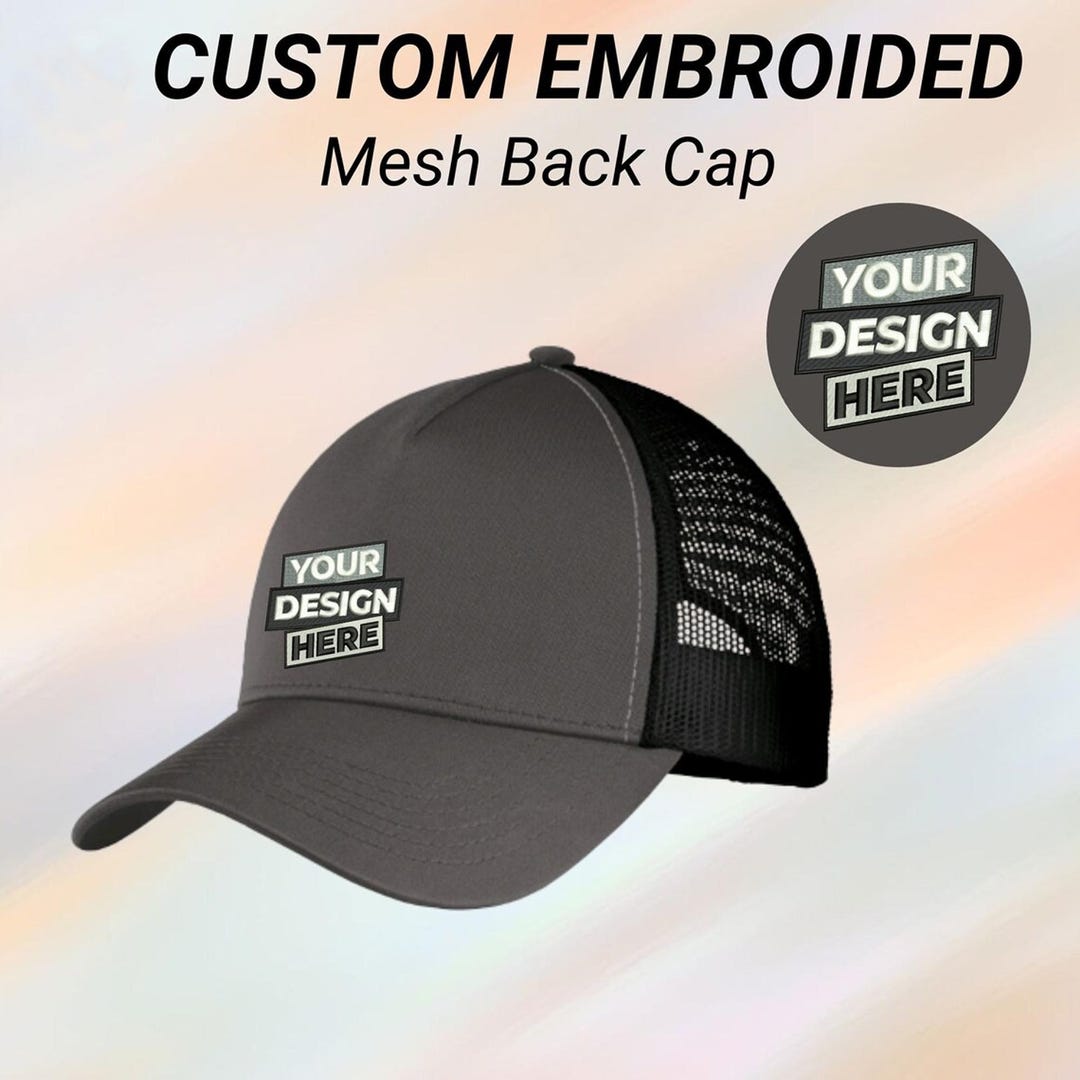 Custom Sport Tek Mesh Back Cap, Custom Embroidered Hat, Monogram Hat ...