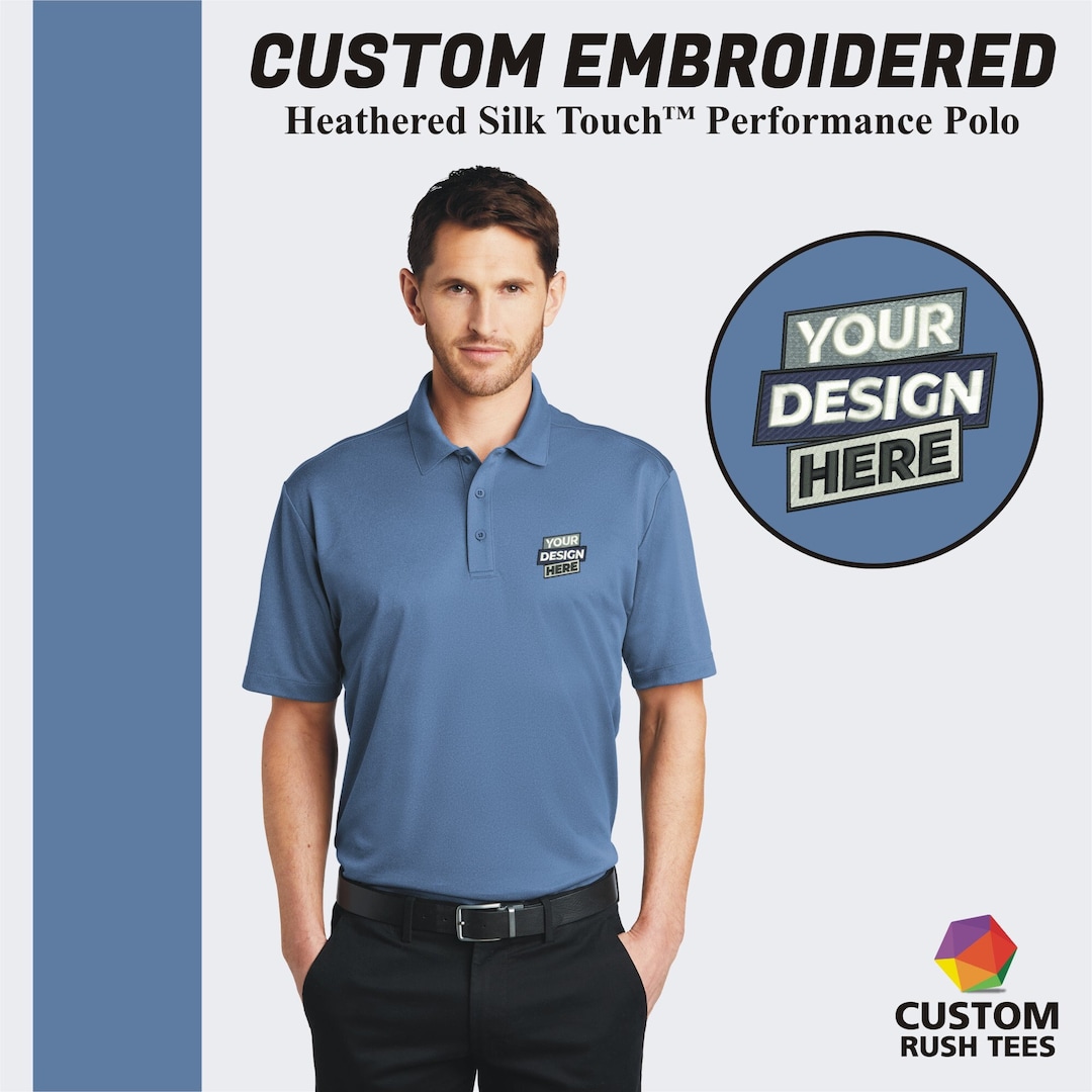 Custom Performance Polo Shirt Personalized Embroidered Logo Monogram ...