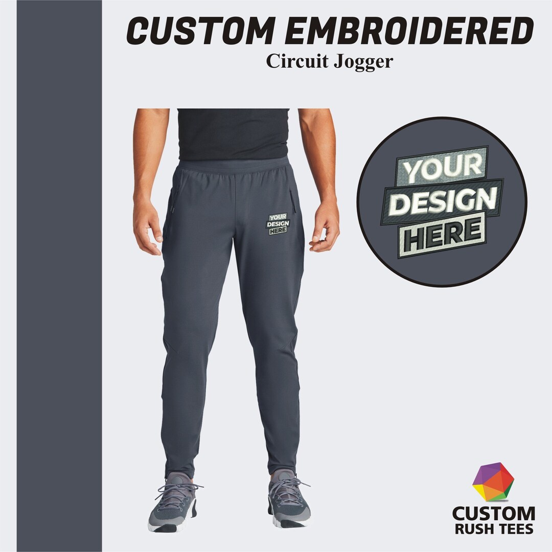Sport-tek® Men's Circuit Jogger Custom Jogger Pant Custom Embroidery ...